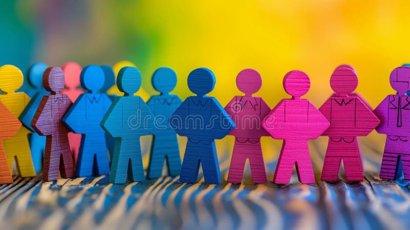 Multicolored Silhouette Cutouts Representing Unity Stock Image - Image ...
