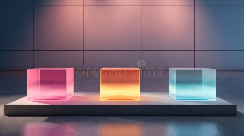 Multicolored Simple Mockup, Product Display Podium. AI Generative Stock ...