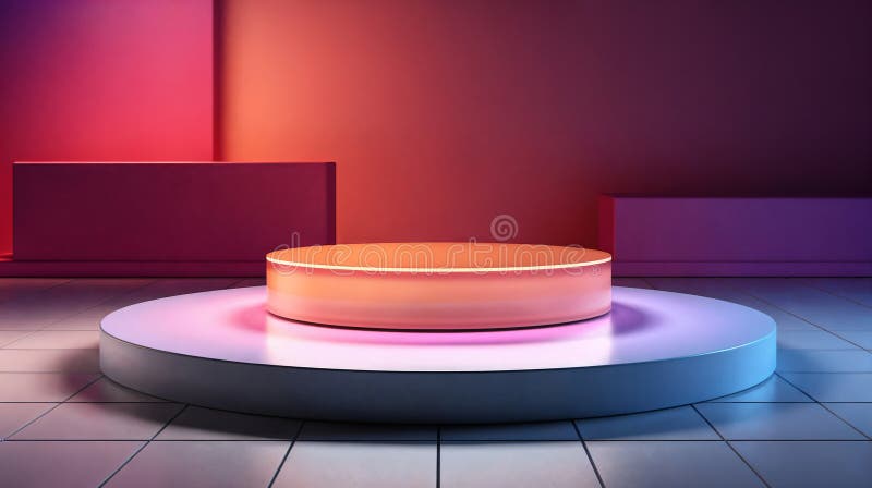 Multicolored Simple Mockup, Product Display Podium. AI Generative Stock ...