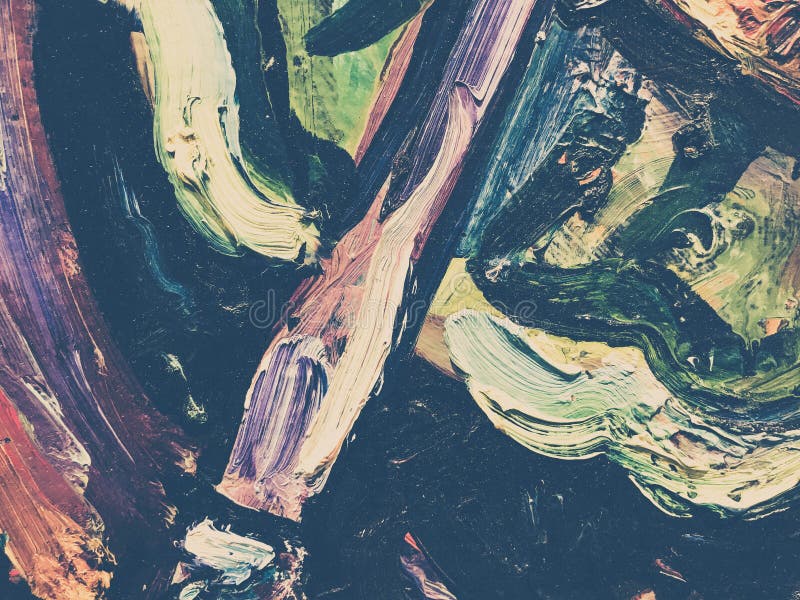 Multicolored Smears with Oil Paint on the Wall Stock Image - Image of ...