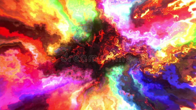 Multicolored Smoke Animation. Motion. Colored Clouds of Smoke in 3D ...