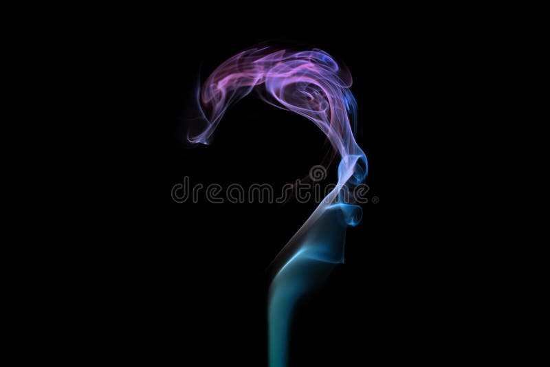 Multicolored Smoke Question Mark Shape on Black Background, Mysterious ...