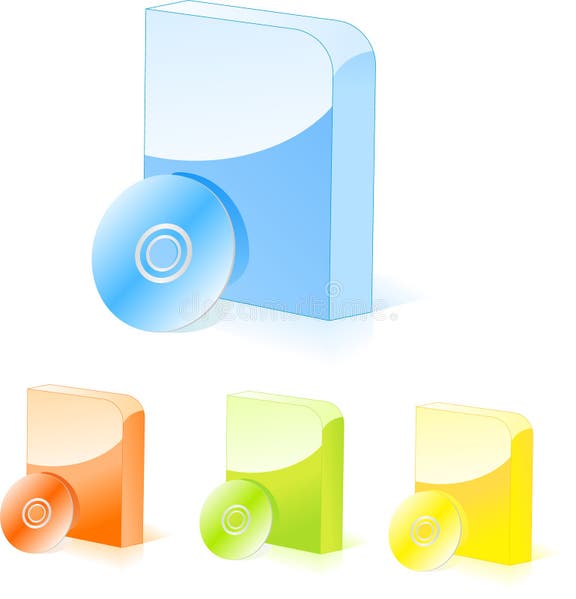Multicolored Software Boxes with Cd Stock Vector - Illustration of ...
