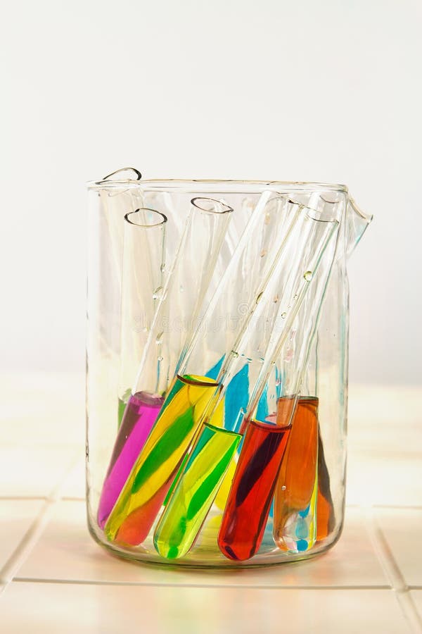 Multicolored Solutions in Glass Stock Photo - Image of transparent ...