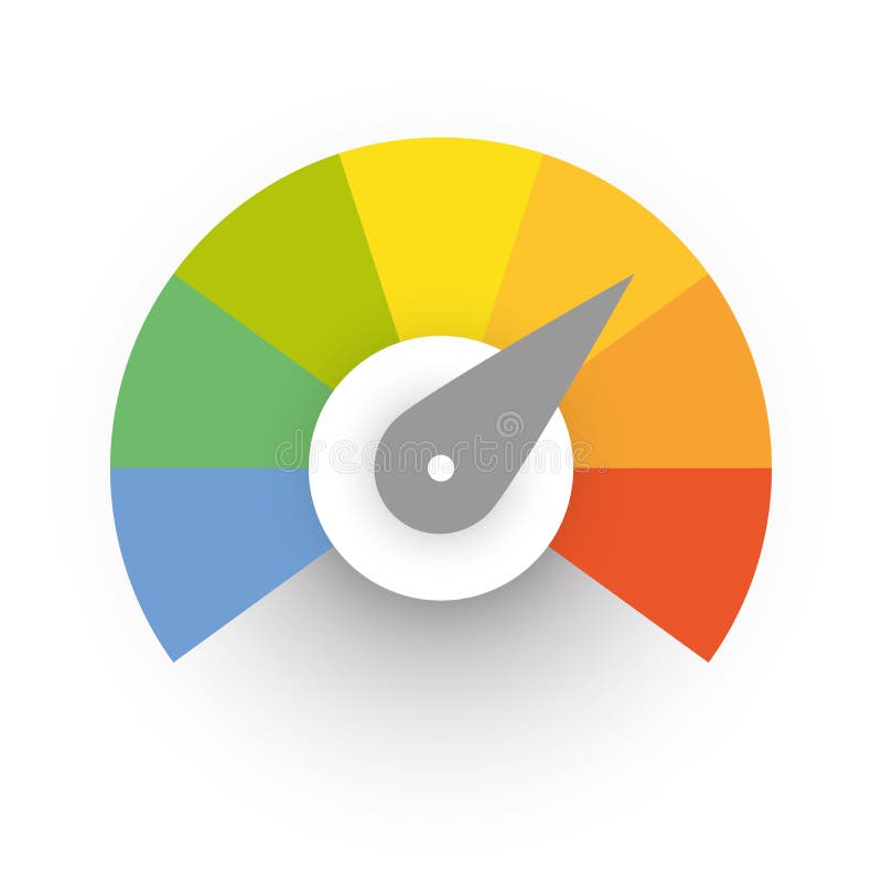 Multicolored Spectrum Radial Gauge Scale with Arrow Hand Pointer ...
