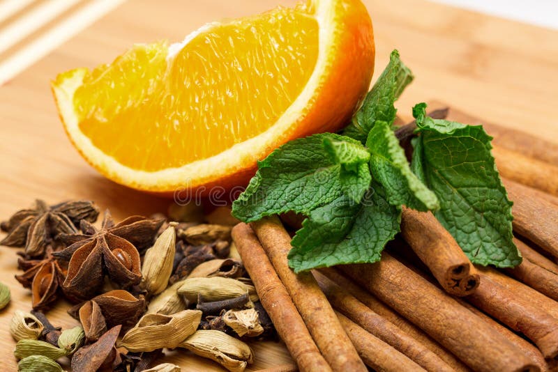 Multicolored Spice with Orange Closeup Stock Photo - Image of closeup ...