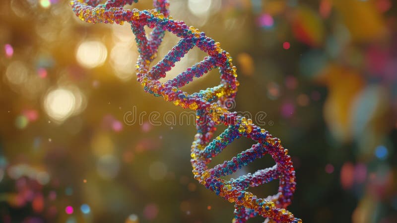 Multicolored Spiral of the DNA Double Helix. Stock Image - Image of ...