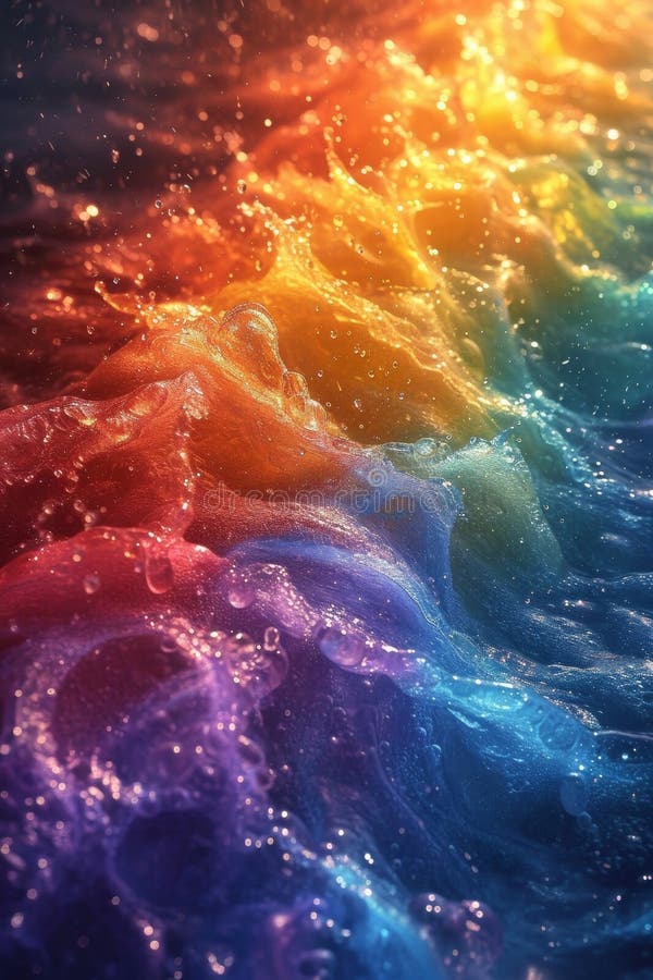 Multicolored Splashes of Colors on a Black Background. 3d Illustration ...