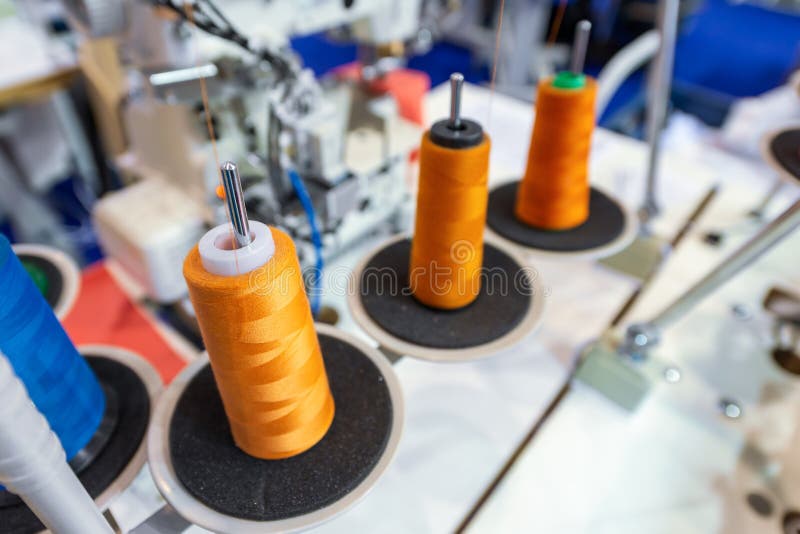 Multicolored Spools of Thread. Stock Photo - Image of textile, garment ...
