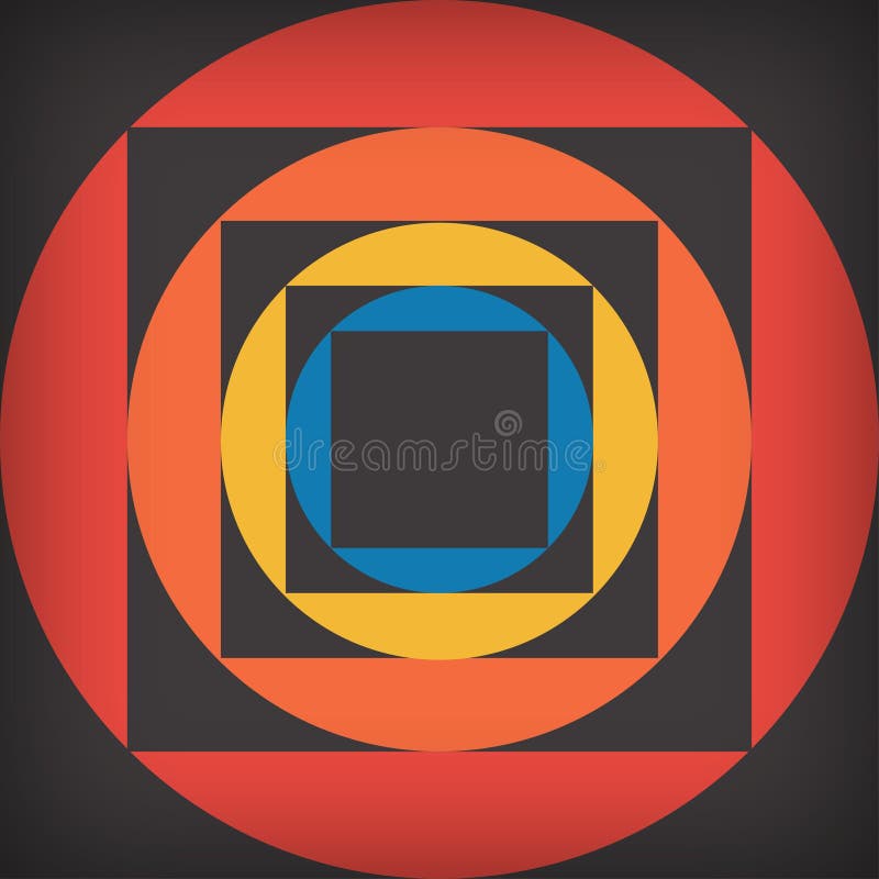 Multicolored Square Frame in a Circle. Beautiful Geometric Design in ...