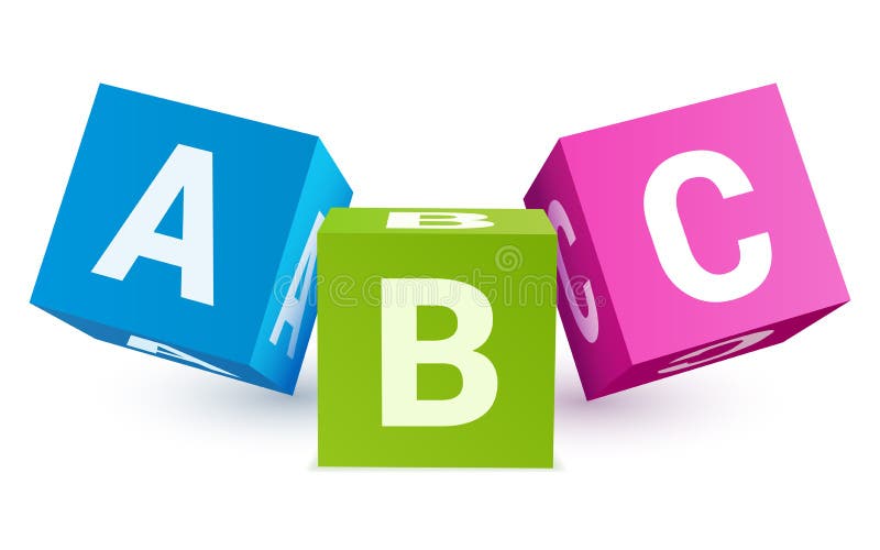 Multicolored Squared ABC Blocks Elementary Educational Toys Isometric ...