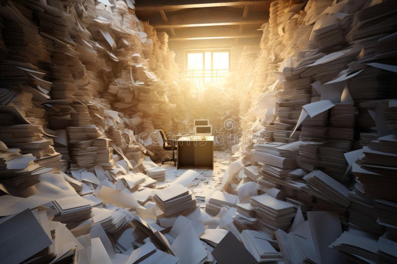 Multicolored Stack Paper Office File. Generate AI Stock Illustration ...