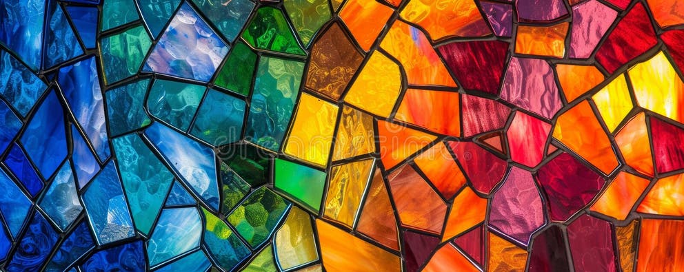 Multicolored Stained Glass with an Irregular Pattern Stock Photo ...