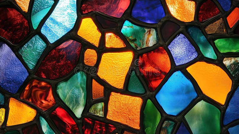 Multicolored Stained Glass with an Irregular Pattern Stock Photo ...