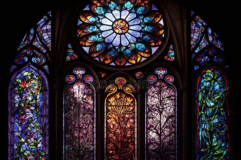 Multicolored Stained Glass Window with Irregular Random Block Pattern ... Multicolored Stained Glass Window with Irregular Random Block Pattern ...