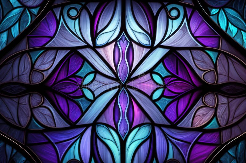 Multicolored Stained Glass Window with Irregular Random Block Pattern ...