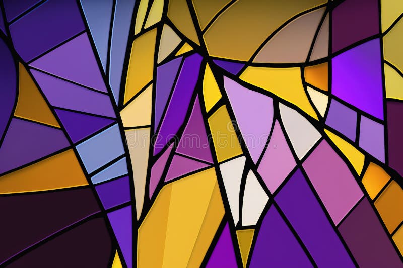 Multicolored Stained Glass Window with Irregular Random Block Pattern ...