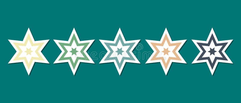 Multicolored Star Icons Set. Illustration for Decoration Stock Vector ...