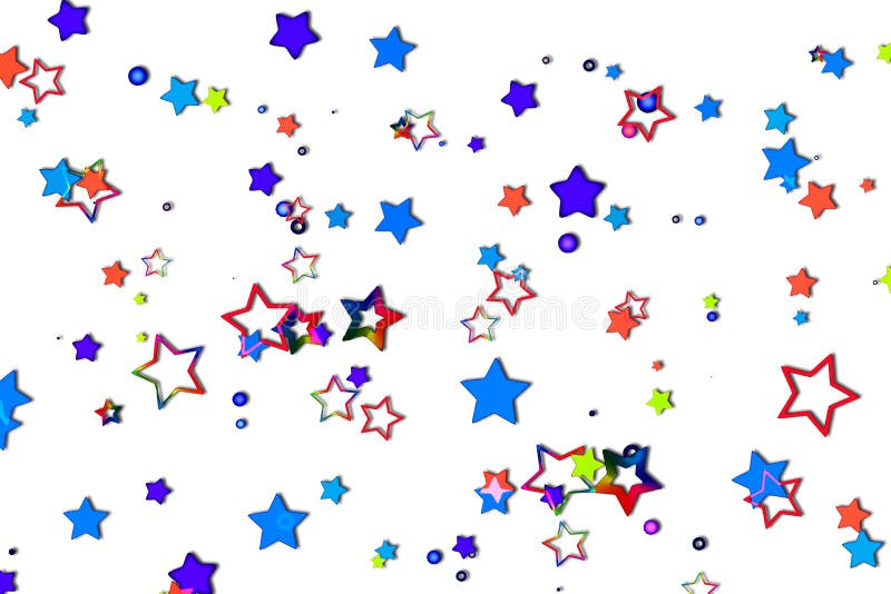 Multicolored Stars on White Background. Stock Photo - Image of shiny ...