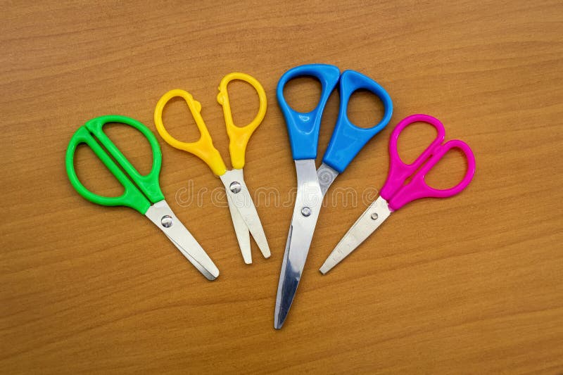 Multicolored Stationery Scissors Stock Image - Image of colours ...