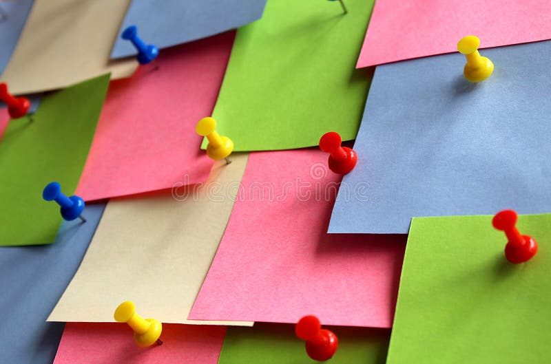 Stickers on the Bulletin Board Stock Image - Image of message, board ...