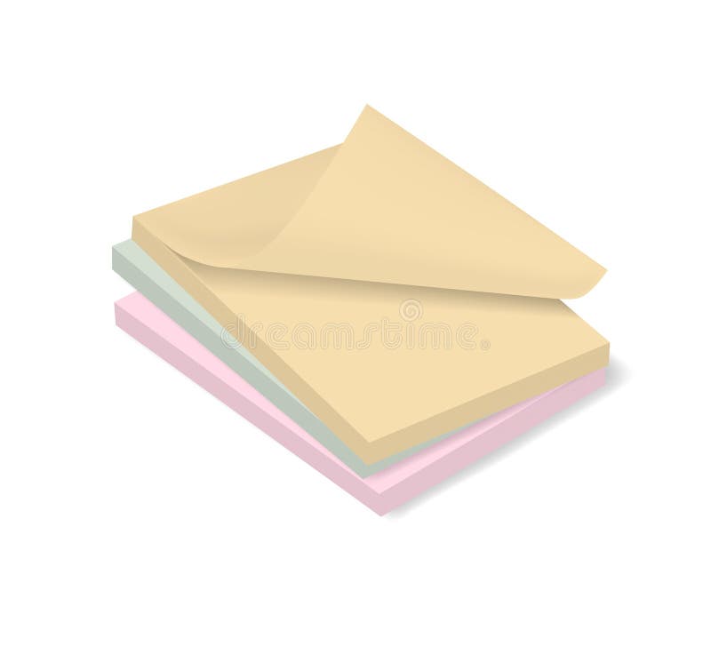 Multicolored Sticky Note Cubes - Color Paper Blocks Vector Mockup Stock ...
