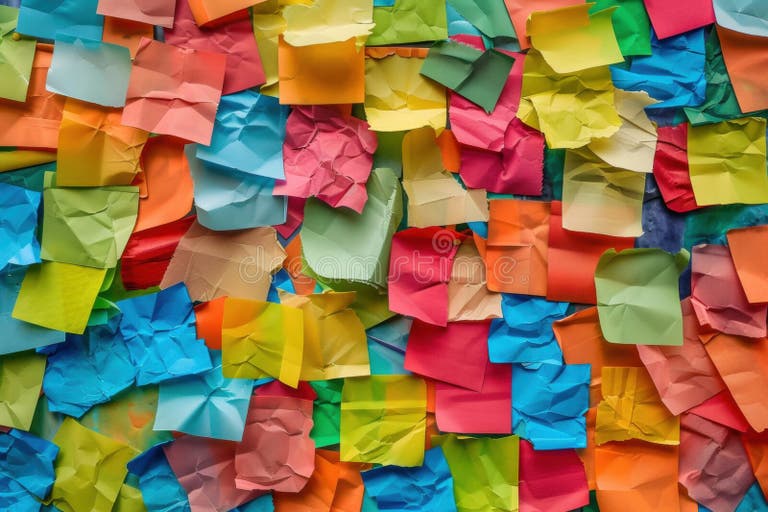 Creative Brainstorming Wall with Multicolored Sticky Notes for Idea ...