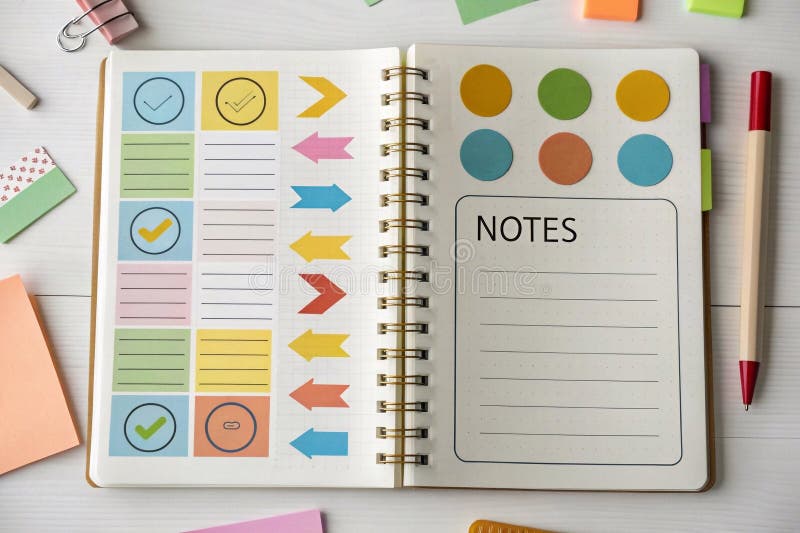 Multicolored Sticky Notes of Various Shapes and Sizes Spread Out on a ...