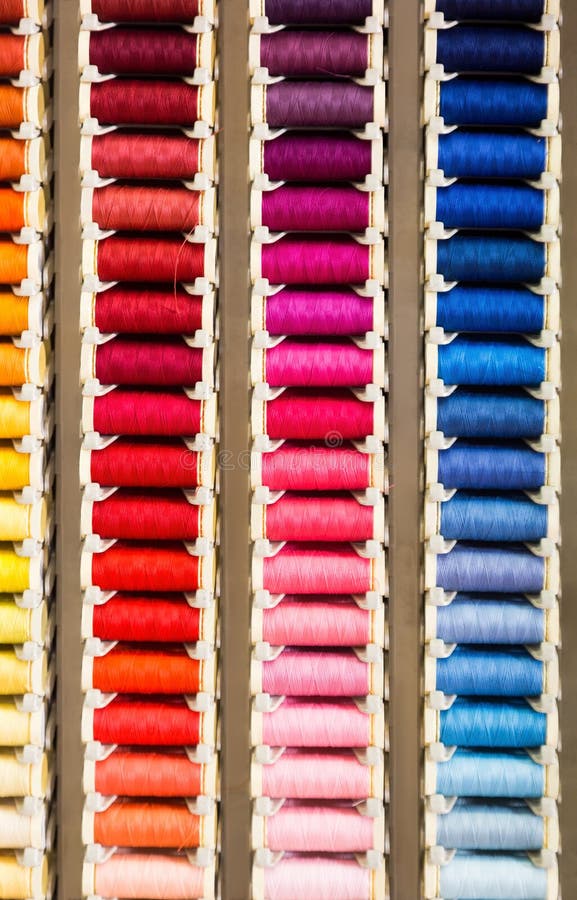 Multicolored Stitching Threads Stock Photo - Image of cotton, rolled ...