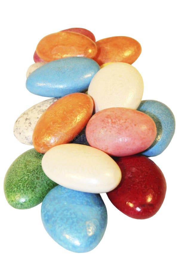 Multicolored Stones on Isolated White Stock Image - Image of design ...