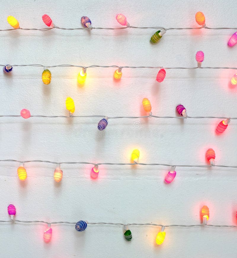 Multicolored String of Christmas Lights Stock Image - Image of diode ...