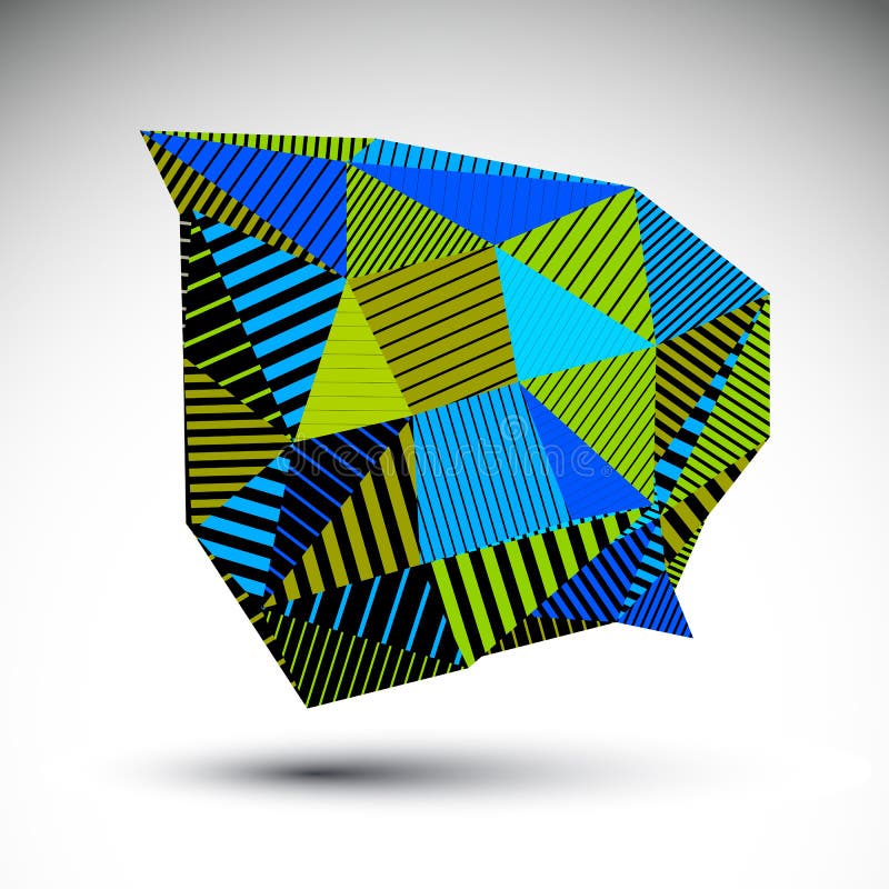 Multicolored Striped Abstract Vector Object Isolated on White Ba Stock ...