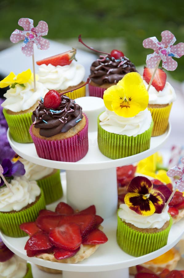 Multicolored Summer Cupcakes Stock Image - Image of decoration ...