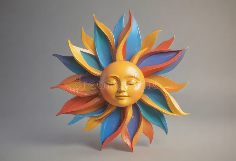 Multicolored Sun Design with Intense Saturation, Generative AI Stock ...