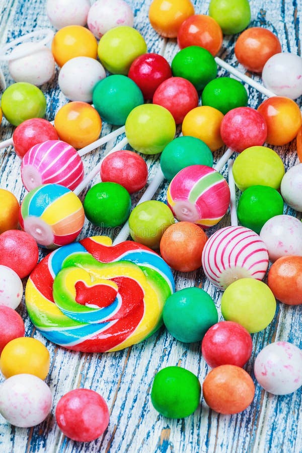 Multicolored Sweets and Chewing Gum Stock Photo - Image of childhood ...