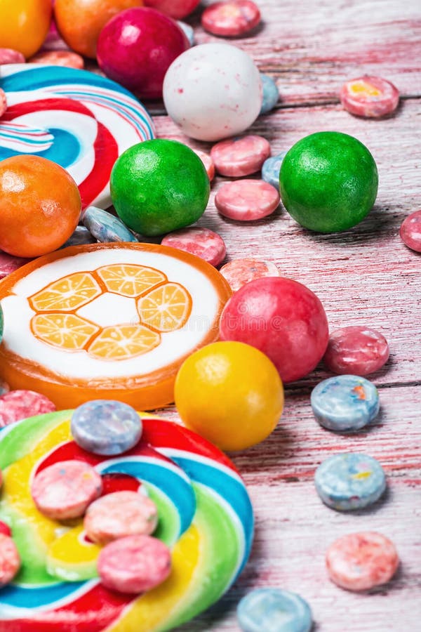 Multicolored Sweets and Chewing Gum Stock Photo - Image of lollipop ...