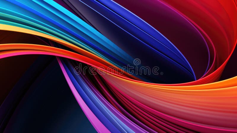 Multicolored Swirl of Lines, Abstract Illustration Stock Illustration ...