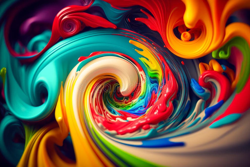 Multicolored Swirl is Shown in the Middle of the Image. Generative AI ...