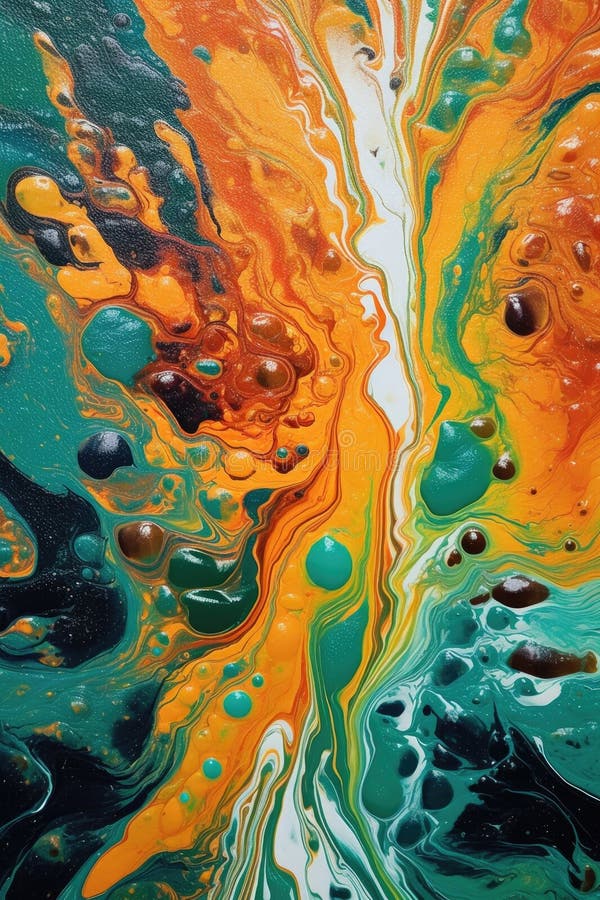 Multicolored Swirling Paint Patterns on Water Surface Stock ...