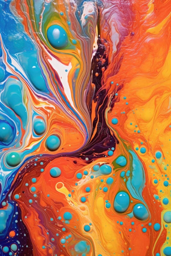 Multicolored Swirling Paint Patterns on Water Surface Stock ...