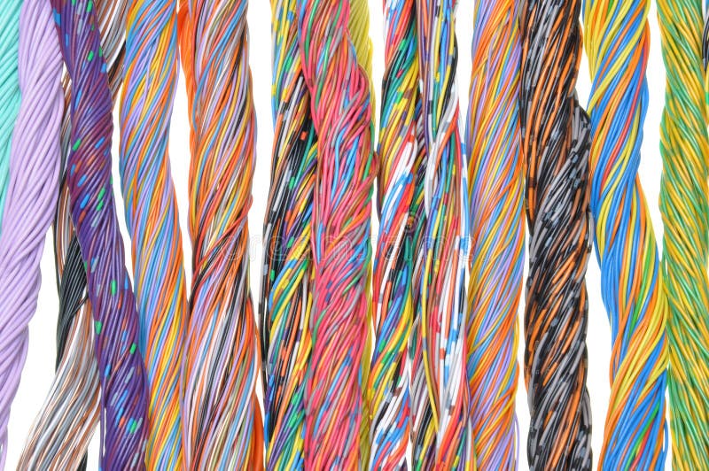 Multicolored Telecommunication Cables Stock Image - Image of colour ...