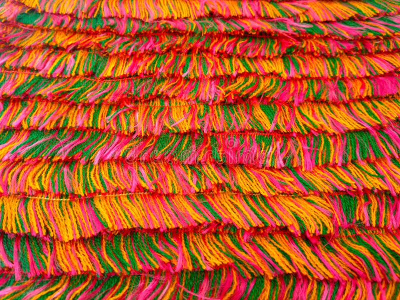 Multicolored Thread Strands Texture Background Downward, Side View of ...