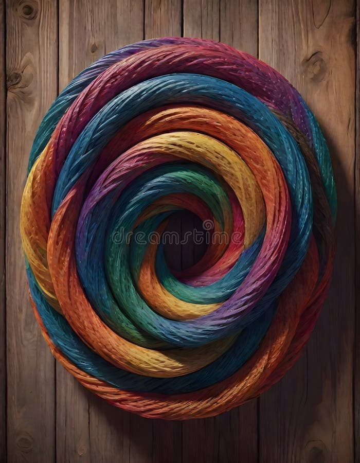 Multicolored Threads Intertwined, Creating a Vibrant and Colorful ...