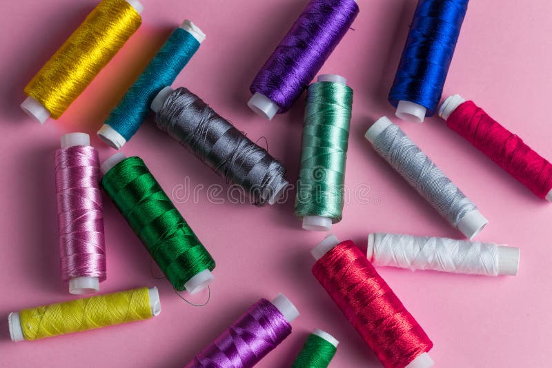 Multicolored Threads Lying on the Table Stock Image - Image of design ...
