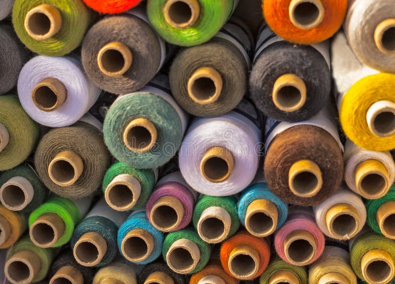 Set of Multicolored Threads for Cutting, Sewing. Stock Photo - Image of ...