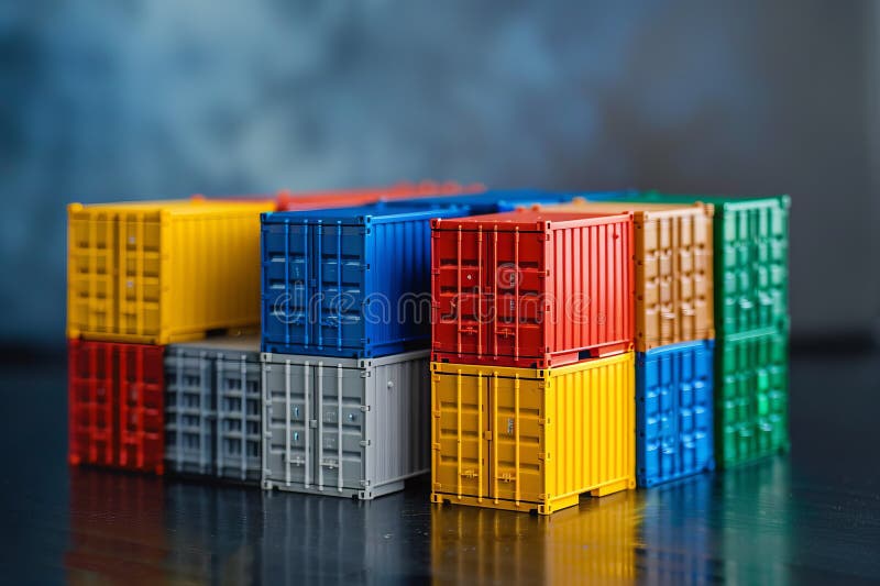 Multicolored Toy Cargo Containers Stock Illustration - Illustration of ...