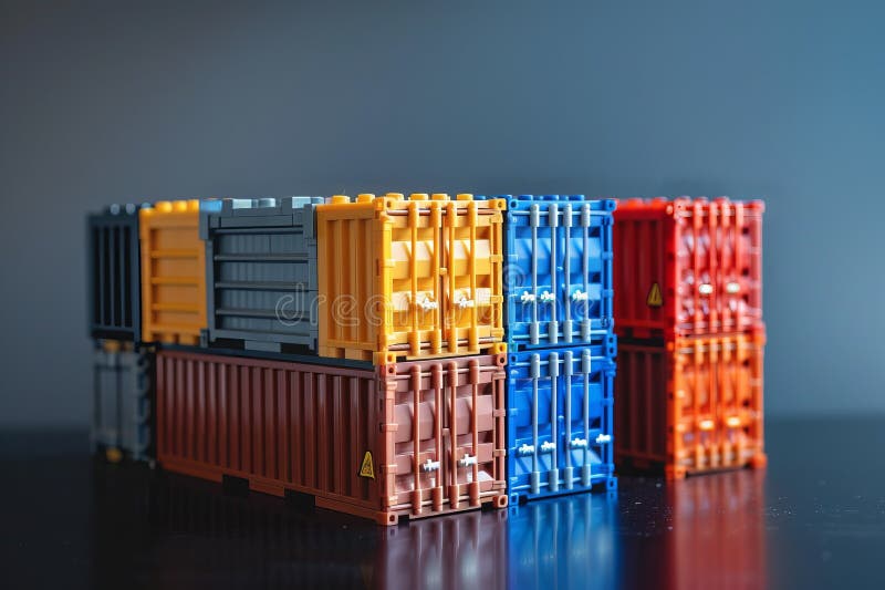 Multicolored Toy Cargo Containers Stock Illustration - Illustration of ...