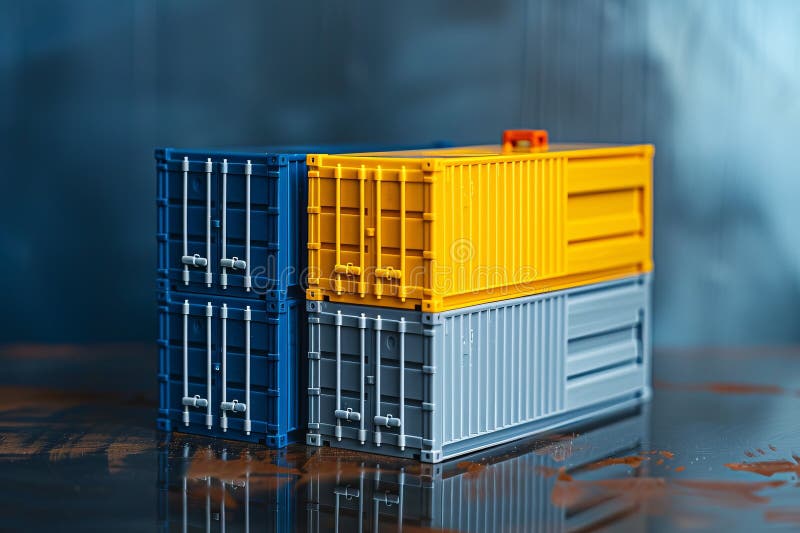 Multicolored Toy Cargo Containers Stock Illustration - Illustration of ...