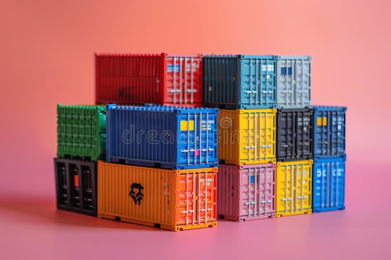 Multicolored Toy Cargo Containers Stock Image - Image of freight ...