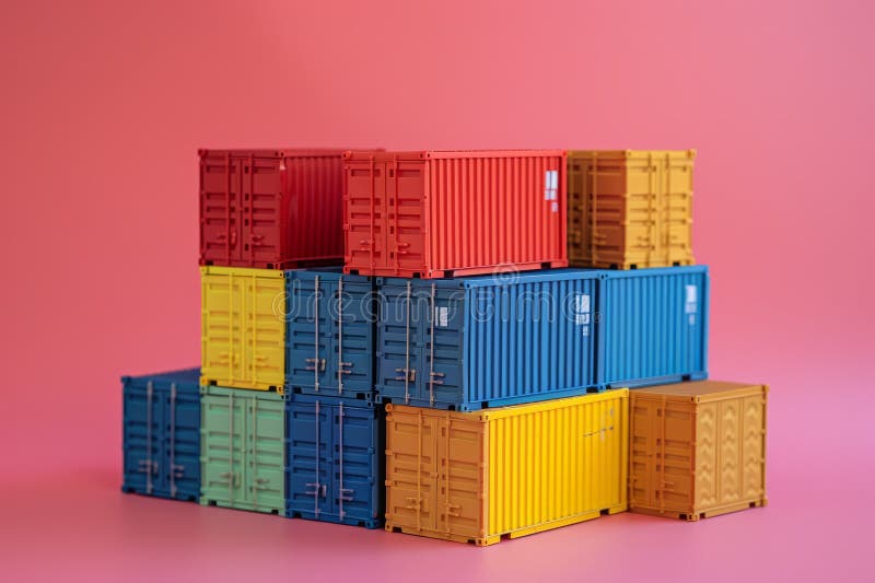 Multicolored Toy Cargo Containers Stock Illustration - Illustration of ...